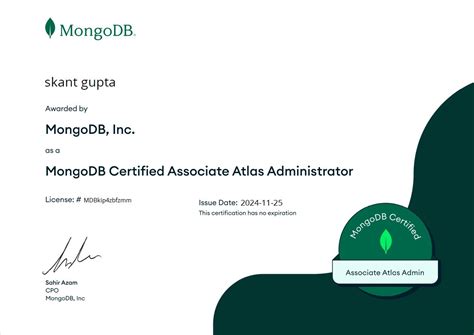 Im Happy To Share That Ive Obtained A New Certification Mongodb