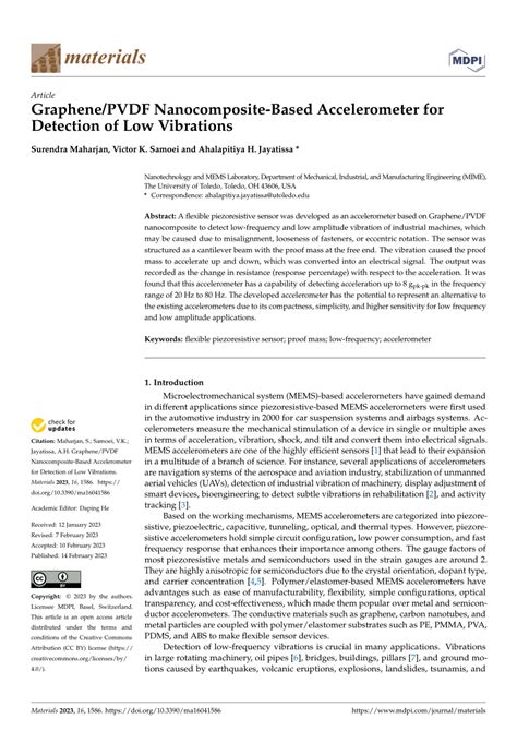 pdf graphene pvdf nanocomposite based accelerometer for detection of
