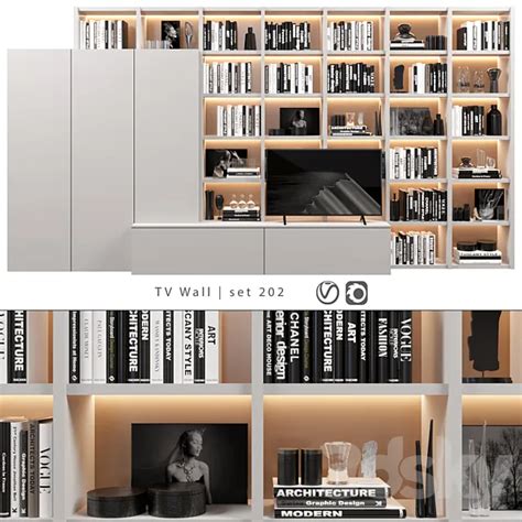 Tv Wall Set 202 3d Model 3dsky Decor Helper