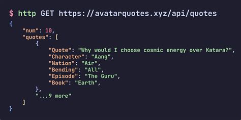 GitHub Dotzenith AvatarAPI Rs A Free API Serving Quotes From Avatar The Last Airbender