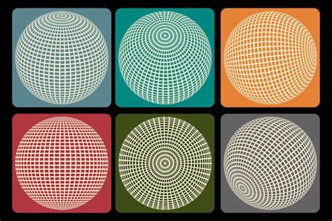 Premium Vector Globe Grid Retro Set