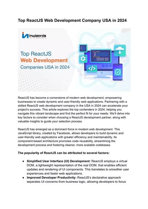 Ppt Top Reactjs Web Development Company Usa In 2024 Powerpoint