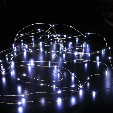 50 Fit And Forget White Bare Wire Led String Lights With Silver Wire Noma