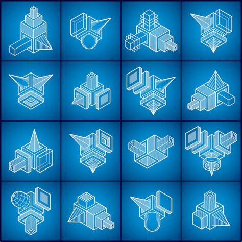 Premium Vector Engineering Abstract Shape Vectors Set