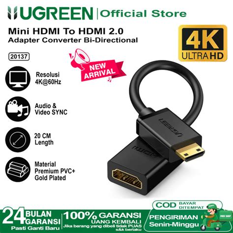 Ugreen Converter Adapter Mini Hdmi Male To Hdmi Female 4k 60hz 20137