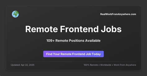 Remote Frontend Jobs Work From Anywhere