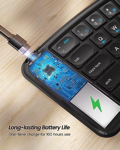 Nulea Rt06 Business Series Leather Bluetooth Foldable Keyboard Folding Portable Keyboard For