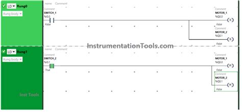 Plc Ladder Logic Example Based On Set Coil And Reset Coil