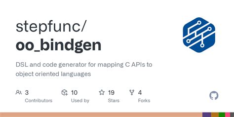Github Stepfuncoobindgen Dsl And Code Generator For Mapping C Apis To Object Oriented Languages