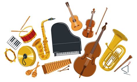 Classical Music Instruments Composition Flat Vector Image