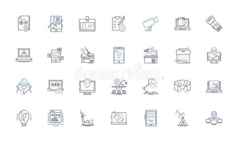 Circuit Design Line Icons Collection Electronics Compnts Schematics Circuit Design Line Icons Collection Electronics Compnts Schematics