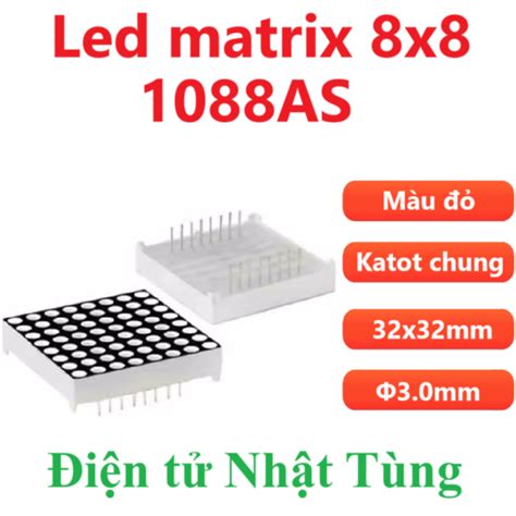 Led Matrix 8x8 1088as 3 0mm Led Ma Trận 32x32mm MÀu ĐỎ