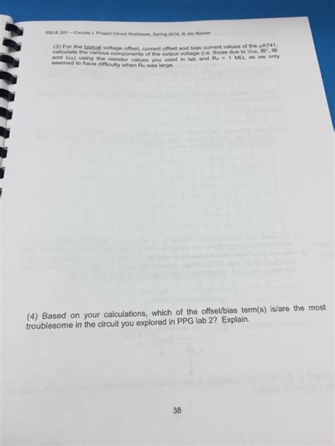 For The Typical Voltage Offset Current Offset And Chegg