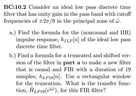 solved bc 10 2 consider an ideal low pass discrete time