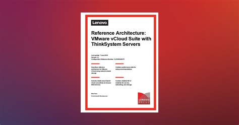 Reference Architecture VMware VCloud Suite With ThinkSystem Servers Lenovo Press