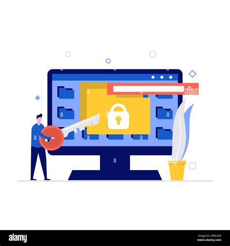 Cyber Security Vector Illustration Concept With Characters Data