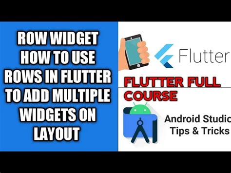 Flutter Tutorial Flutter Row Row Widget In Flutter Rows In