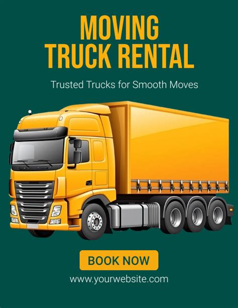 Aqua Modern And Minimal Moving Truck Rental Fly Template Postermywall
