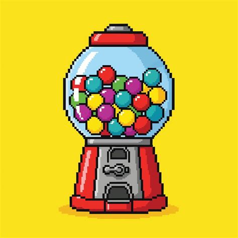 Pixel Art Gumball Machine With Colorful Gumballs 68400185 Vector Art