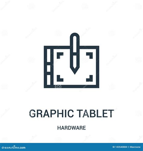 Graphic Tablet Icon Vector From Hardware Collection Thin Line Graphic