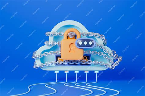 Premium Photo 3d Rendering Concept Security System On Cloud Computing