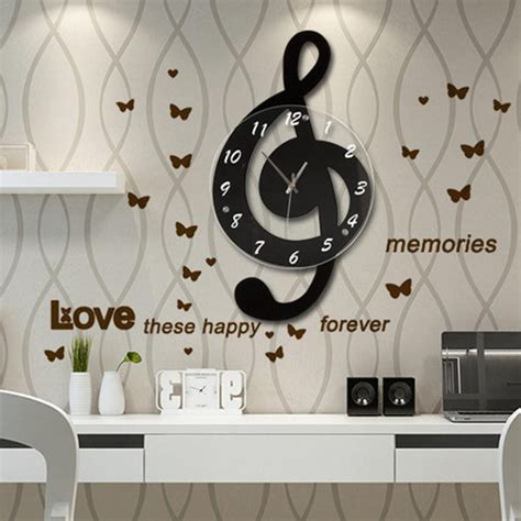 Music Notation Wall Clock Artistic Pod