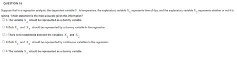 Solved Suppose That In A Regression Analysis The Dependent Chegg
