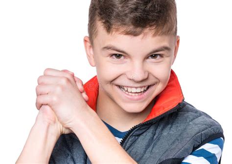 Эмоциональный портрет предназначенного для подростков мальчика Стоковое