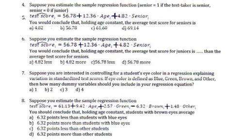 Solved 4 Suppose You Estimate The Sample Regression