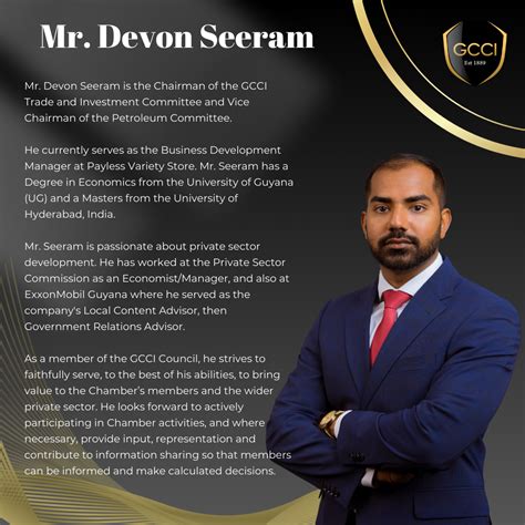 Devon Seeram Georgetown Chamber Of Commerce And Industry