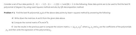 solved consider a set of four data points f 4 3
