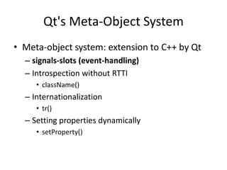Qt Memory Management Signal And Slots PPTX