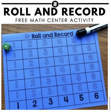 Roll And Record Math Center Freebie A Kinderteacher Life