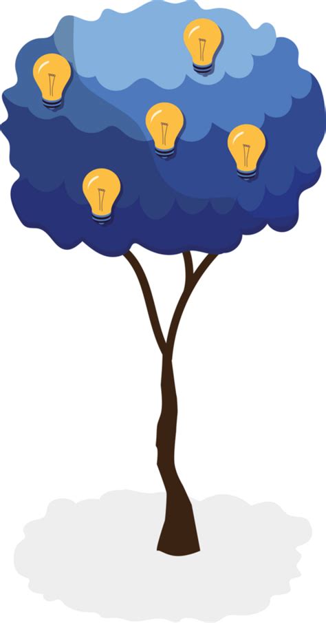 Light Bulb On Tree Png