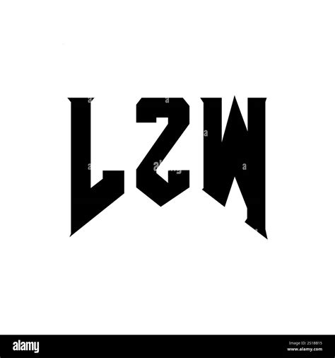 LZW Letter Logo Design For Technology Company LZW Logo Design Black And White Color Combination
