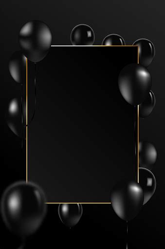 아름다운 검은 풍선 벡터 무작위로 금 프레임을 통해 비행 텍스트 에 대한 공간이 파티 우아한 벡터 배경 벡터 황금 프레임 색종이