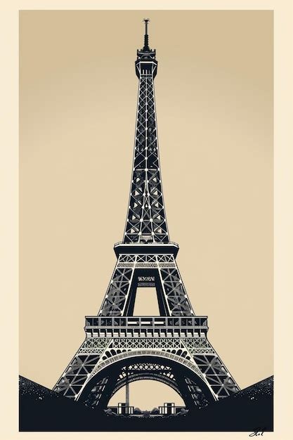 Premium Photo Art Deco Vector Minimalist Poster Eiffel Tower Ar 23