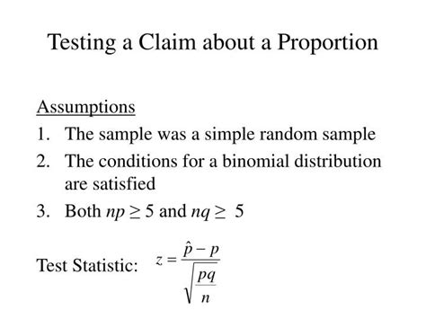 Ppt Testing A Claim About A Proportion Powerpoint Presentation Free
