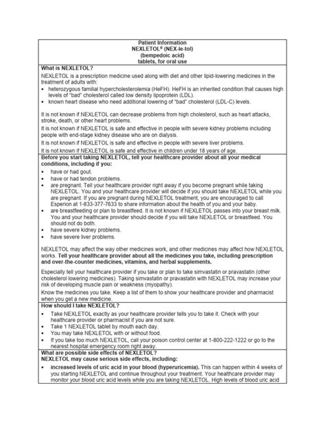 Nexletol Patient Pi Pdf