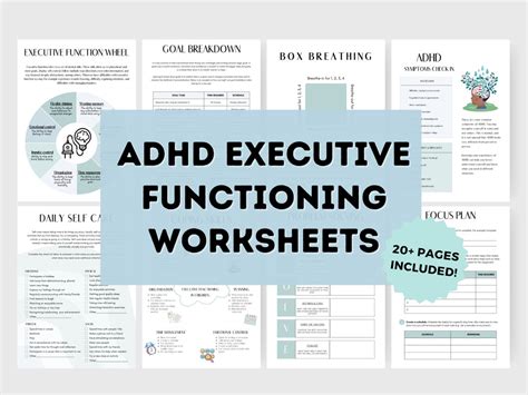 Executive Function Adhd Worksheets Bundle Adhd Workbook For Adults Adhd Digital Planner