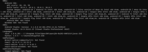 React Native Run Android Plugin Not Found And Compile Sdk Is Not
