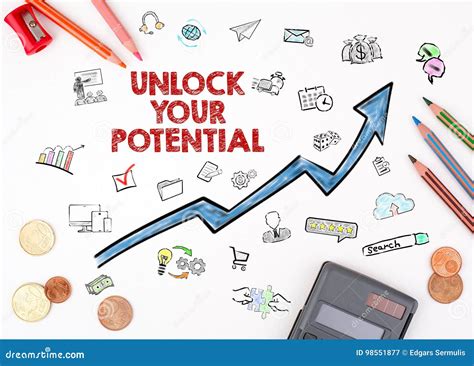 Unlock Your Potential Concept The Sheet Of Paper With Diagram Royalty