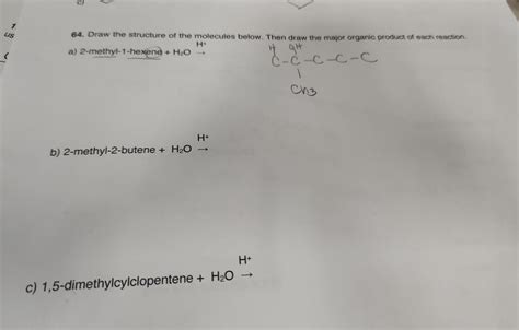 Solved 64 Draw The Structure Of The Molecules Below Then