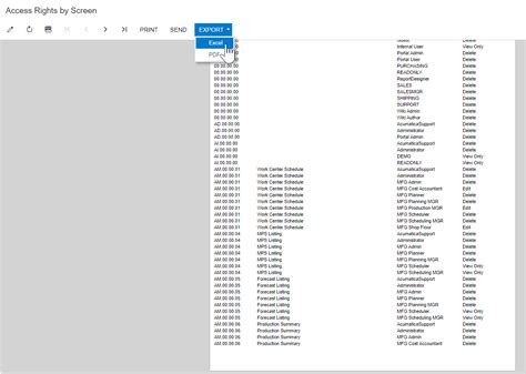 Is It Possible To Export Access Rights Information Already Setup In The