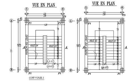 Design Of Staircase Plan In Detail Autocad 2d Drawing Cad File Dwg File