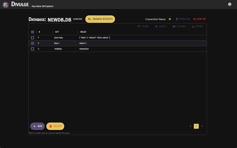 divulge keyvalue db ui simple db crud operating service for key value