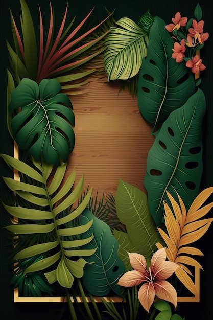 Premium Ai Image 2d Flat Leaf Pattern Backgroundgenerative Ai