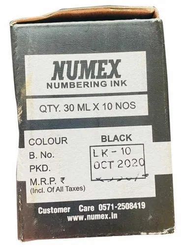 Black Numex Numbering Ink Packaging Size 10 Pieces At Best Price In New Delhi