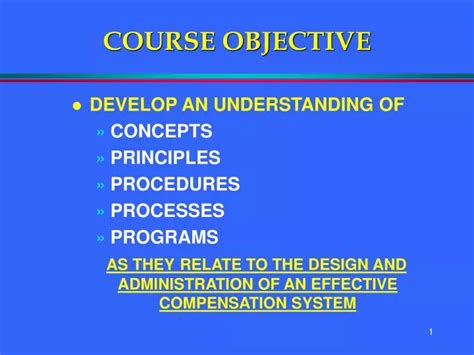 Ppt Course Objective Powerpoint Presentation Free Download Id