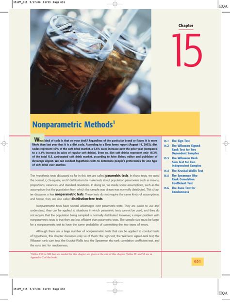 Nonparametric Methods Pdf Statistical Hypothesis Testing Median
